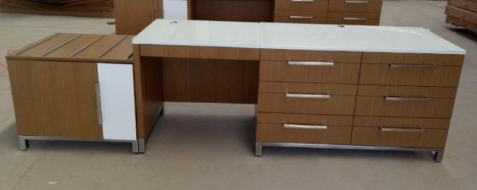 Hotel Furniture Glass Top Writing Desk With Multi Drawers Fully Assambled