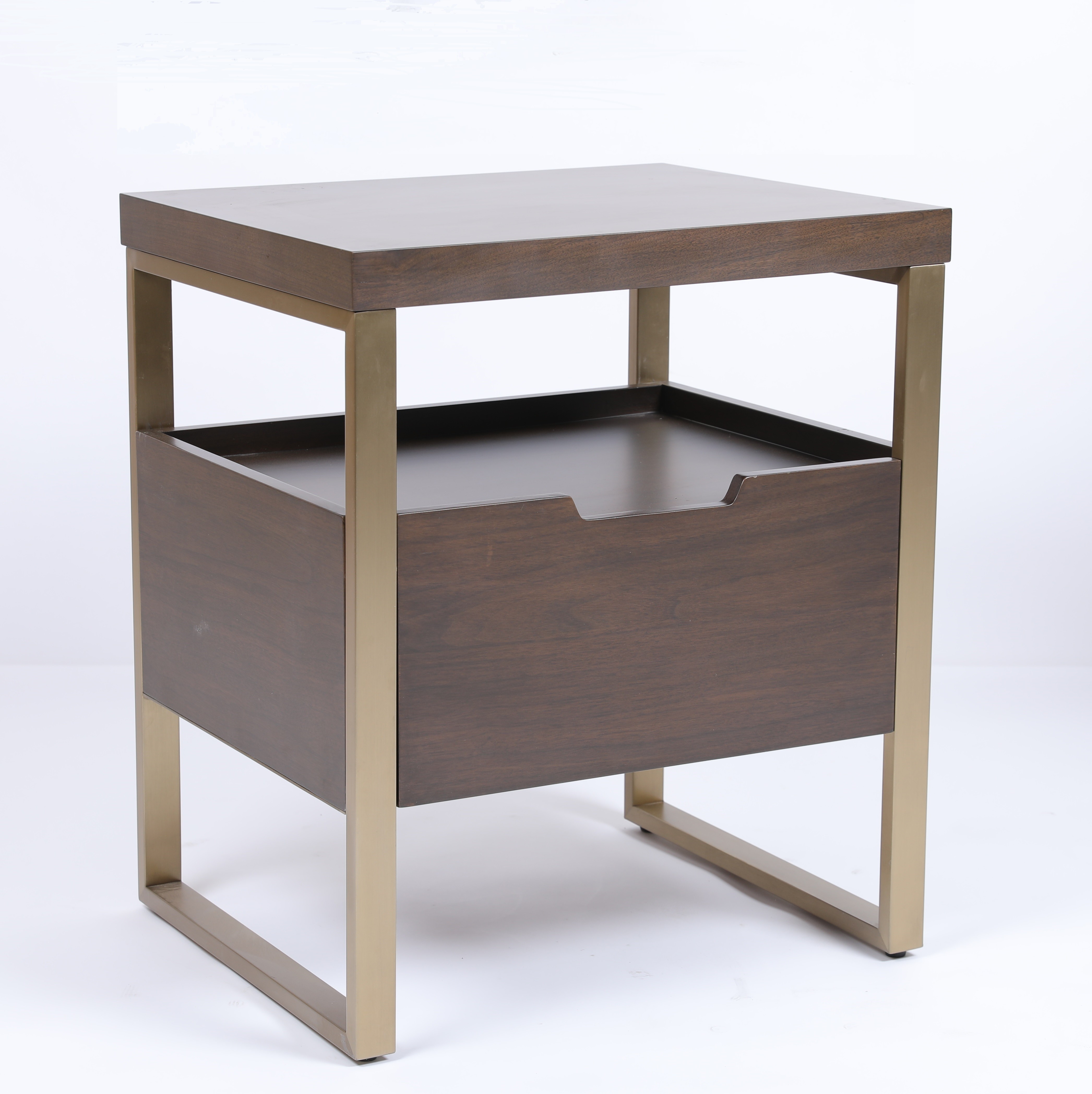 Luxury Wood And Metal Frame Nightstand Hotel And Home Bedroom Furniture
