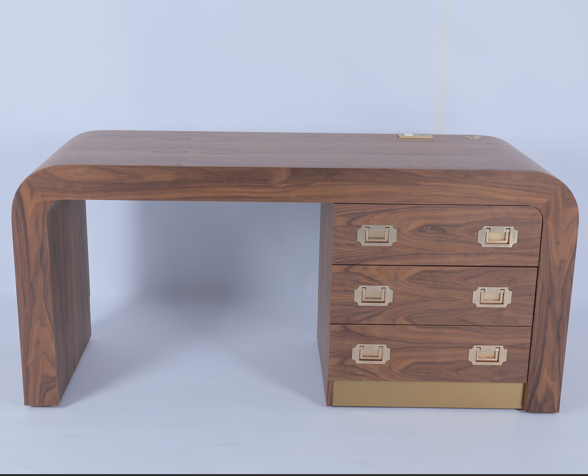 Luxury High End 5-Star Hotel Walnut Wood Veneer Dresser Unit With Drawers